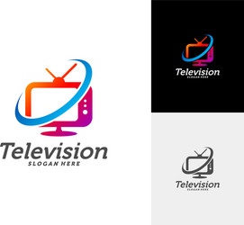 Tv creative logo concepts television logo design Vector Image