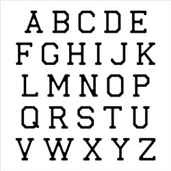 White alphabet letters on black background Vector Image