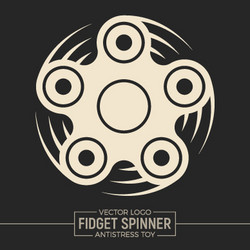 Fidget spinner logo flat design Royalty Free Vector Image
