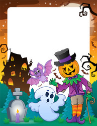 Halloween theme frame 2 Royalty Free Vector Image