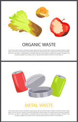 Metal waste poster and text Royalty Free Vector Image