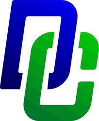 Overlap initial letter alphabet sign symbol Vector Image