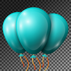 Turquoise Balloons Realistic Vector Images (41)
