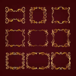 Royal golden frame for design Royalty Free Vector Image