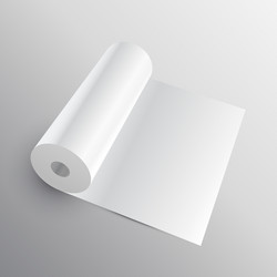 Paper roll mockup in 3d style Royalty Free Vector Image