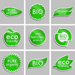 Green sticker pure organic Royalty Free Vector Image