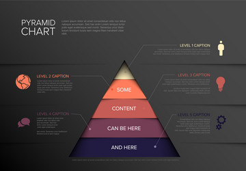 Infographic five tier pyramid chart diagram Vector Image