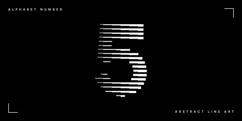 Number five 5 logo lines abstract modern art Vector Image