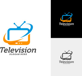 Tv creative logo concepts television design Vector Image
