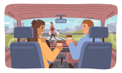People distracted in car distraction Royalty Free Vector