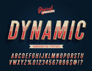 Dynamic alphabet design typeface letters Vector Image