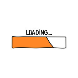 Loading Bar Sketch Speed Line Icon In Doodle Vector Image