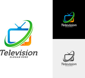 Tv creative logo concepts television design Vector Image