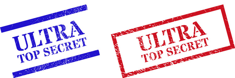 Super top secret textured scratched stamp Vector Image