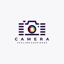 Creative colorful camera logo design symbol Vector Image