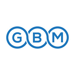 Gbm letter logo design on black background Vector Image