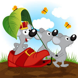 Mouse king isolated on white background graphics Vector Image