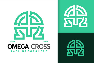 Alpha omega logo design brand identity logos Vector Image