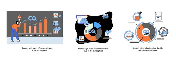 Record high levels of carbon dioxide co2 Vector Image