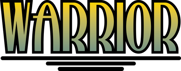 Warrior lettering in modern logo design Royalty Free Vector