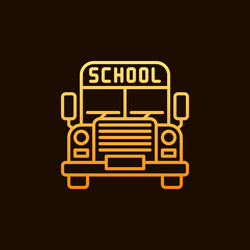 School bus yellow outline icon schoolbus symbol Vector Image