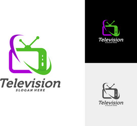 Tv creative logo concepts television design Vector Image