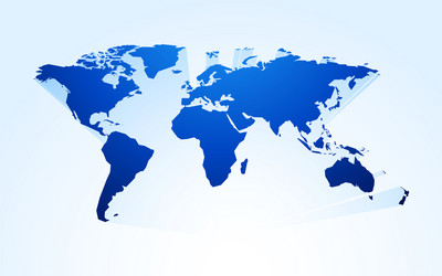 3d blue world map Royalty Free Vector Image - VectorStock