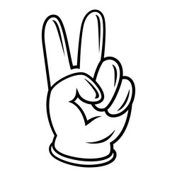 Peace Sign Fingers Cartoon