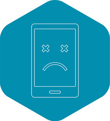 Dead phone icon outline style Royalty Free Vector Image