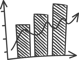 Growing chart doodle Royalty Free Vector Image