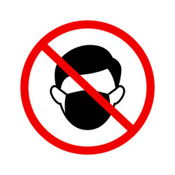 No wear mask sign icon in flat style Royalty Free Vector