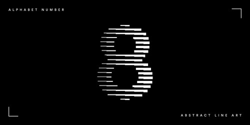 Number 8 abstract line art Royalty Free Vector Image
