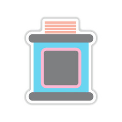 Happy judge character sticker Royalty Free Vector Image