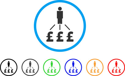 Person pound expenses rounded icon Royalty Free Vector Image