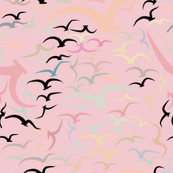 Seamless abstract flying birds artwork wallpaper Vector Image