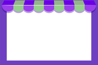 Shop sign template with purple frame Royalty Free Vector