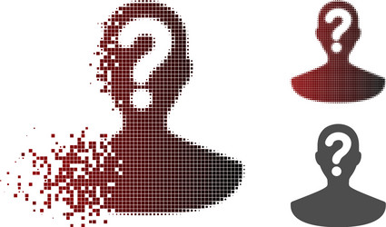Colored pixel unknown person icon Royalty Free Vector Image