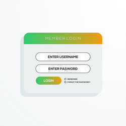 Login ui design template Royalty Free Vector Image