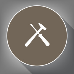 Screw sign white icon Royalty Free Vector Image