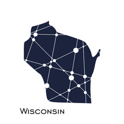 Map of the us state of wisconsin Royalty Free Vector Image