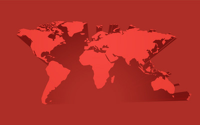 Red geometric world map Royalty Free Vector Image