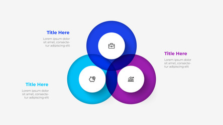 Three strategy elements slide template Royalty Free Vector