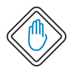Icon of warning hand Royalty Free Vector Image