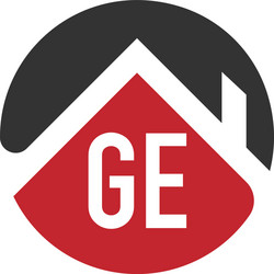 Initial letter ge building logo design template Vector Image