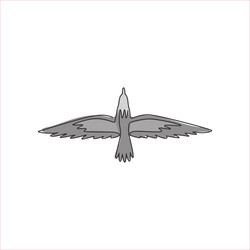 One continuous line drawing of cute albatross Vector Image