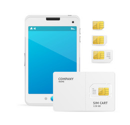 Guinea mobile phone sim card with flag Royalty Free Vector