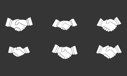 Handshake icons set Royalty Free Vector Image - VectorStock