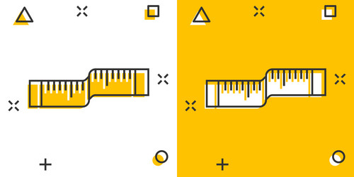 Measure tape icon in comic style ruler cartoon Vector Image