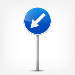 Blue traffic sign on white background Royalty Free Vector