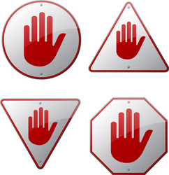 Stop hand sign Royalty Free Vector Image - VectorStock